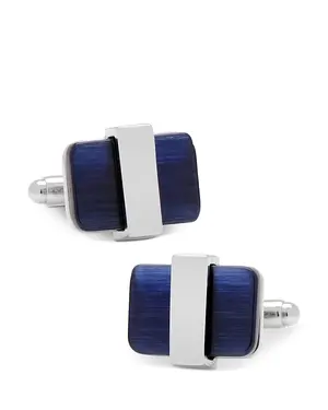 CUFFLINKS, INC. Silver Plated Navy Cat's Eye - Blue