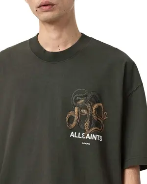 ALLSAINTS Reticulate Cotton Short Sleeve Tee - Duffel Green