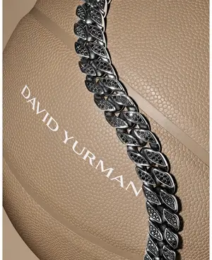 David Yurman Curb Chain Bracelet With Black Diamonds - Black/silver