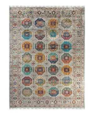 Bloomingdale'S Tribal M1999 Area Rug, 8'11 X 12'3 - Light/grey