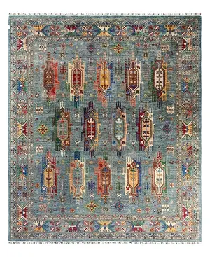 Bloomingdale'S Tribal M1999 Area Rug, 8'4 X 9'8 - Light/blue
