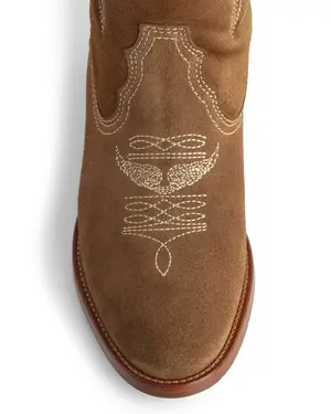 Zadig&Voltaire Tex Almond Toe Western Boots - Cognac