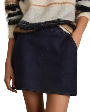 REISS Elise Mini Skirt - Navy