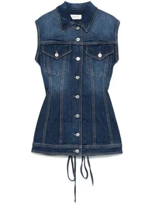MONOT Sleeveless Denim Mini Dress - Blue