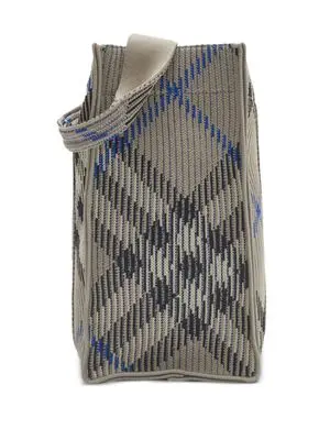 Burberry Check Knitted Tote Bag - Grey