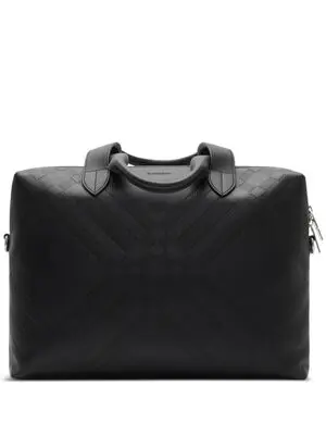 Burberry Check-embossed Briefcase - Black