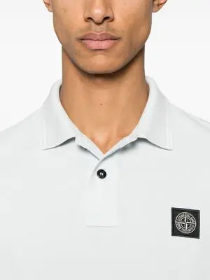 Stone Island Compass-patch Polo Shirt - Blue