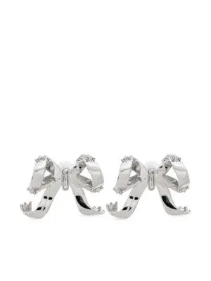 SELF-PORTRAIT Pearl Crystal Bow Earrings