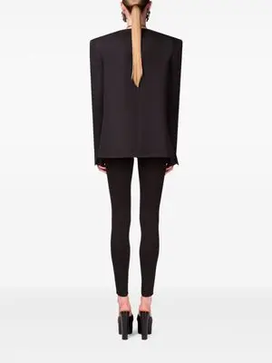AREA Crystal-brooch Collarless Blazer