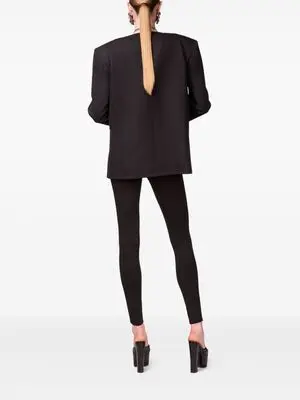 AREA Crystal-brooch Collarless Blazer