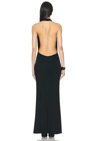 Lapointe Jersey Cowl Neck Gown - Black