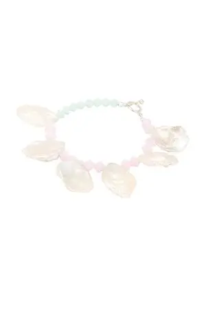 ZYCLOOM Naxos Beaded Bracelet - Pink  Blue  Pearl  & Sterling Silver