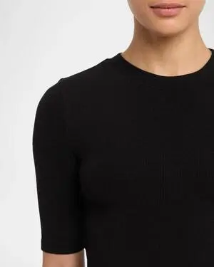 FRAME Ribbed Crewneck Tee - Black