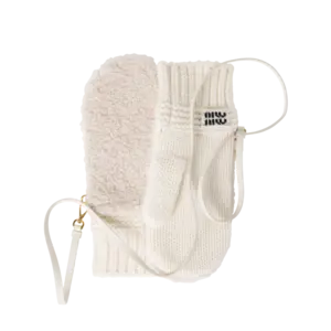 Miu Miu Wool Mittens - White