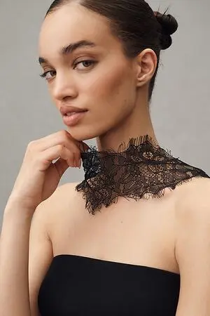 A.B. ELLIE A.B. Ellie Wide Lace Neck Tie Black