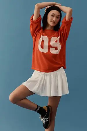 PILCRO 3/4 Sleeve Varsity T-shirt - Red