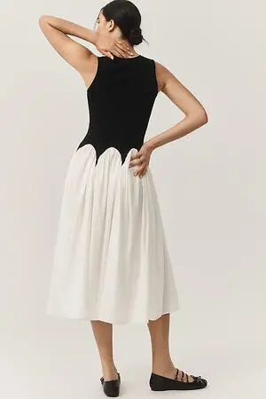 SIEMPRE Michelle Sleeveless Colorblock Midi Dress