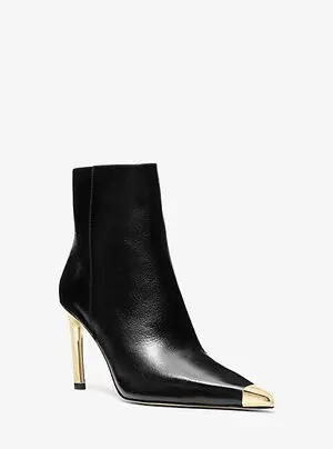 Michael Kors Kasia Leather Ankle Boots - Black