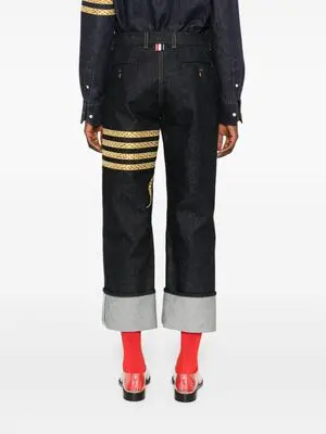 Thom Browne Snake-embroidered Chino Jeans