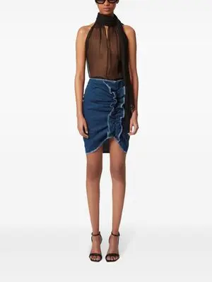 Nina Ricci Draped Denim Skirt