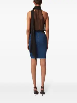 Nina Ricci Draped Denim Skirt