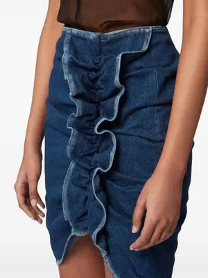 Nina Ricci Draped Denim Skirt