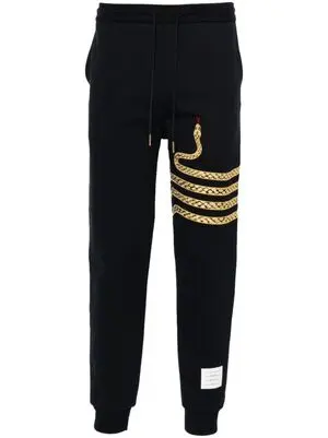 Thom Browne Snake-embroidery Cotton Track Pants