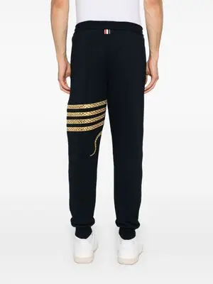 Thom Browne Snake-embroidery Cotton Track Pants