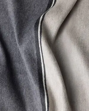 Prada Two-tone Cashmere And Wool Throw - Grey