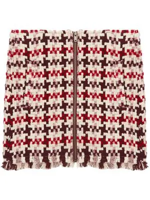 MARANT ETOILE Akima Houndstooth Miniskirt - Red