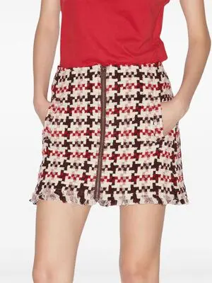 MARANT ETOILE Akima Houndstooth Miniskirt - Red