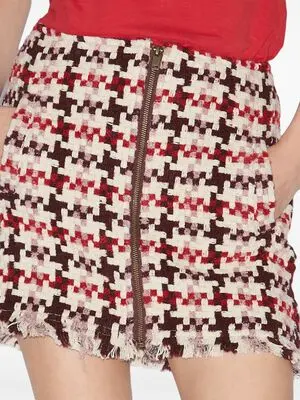 MARANT ETOILE Akima Houndstooth Miniskirt - Red