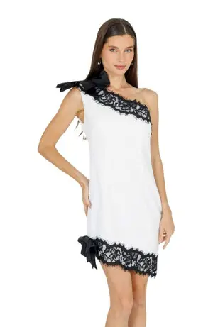 AKALIA Zeena One Shoulder Lace Mini Dress