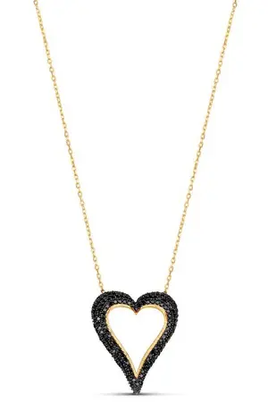 SHYMI Cutout Heart Pendant Necklace - Black