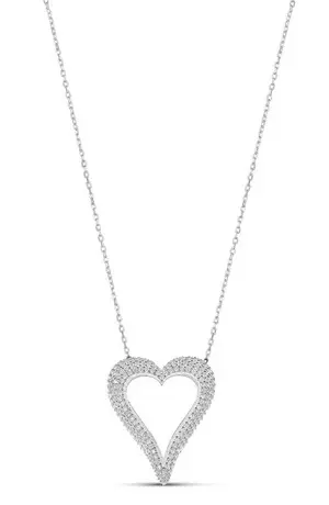 SHYMI Cutout Heart Pendant Necklace - Silver