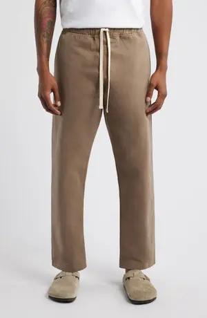 STANDARD ISSUE Pd Cotton Blend Drawstring Slacker Pants - Suede