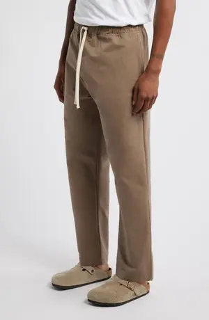 STANDARD ISSUE Pd Cotton Blend Drawstring Slacker Pants - Suede