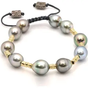 Armenta Tahitian Pearl Slider Bracelet - Grey