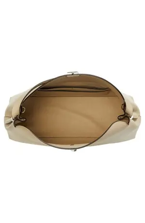 TOTEME T-lock Top Handle Leather Shoulder Bag - Fawn