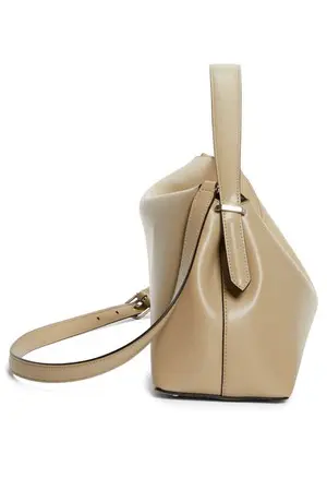 TOTEME T-lock Top Handle Leather Shoulder Bag - Fawn