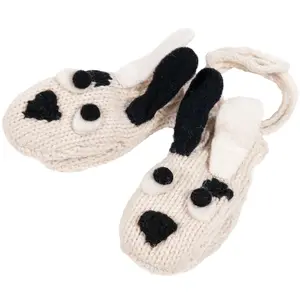 NIRVANNA DESIGNS Knitted Puppy Mittens - White