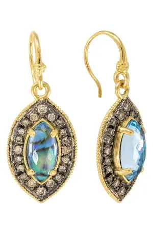 Armenta Mother-of-pearl And Diamond Drop Earrings - Blue