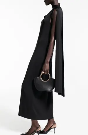 Mango Asymmetric Drape Maxi Dress