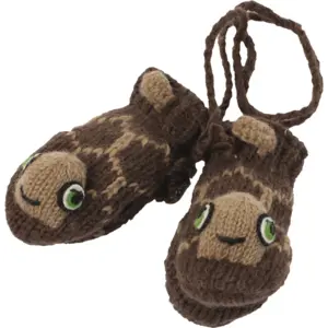 NIRVANNA DESIGNS Knitted Wool Mittens - Brown