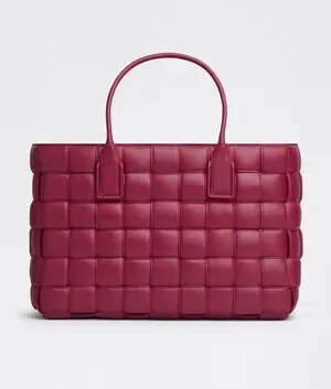 Bottega Veneta Large Padded Intreccio Leather Tote Bag - Amaranto