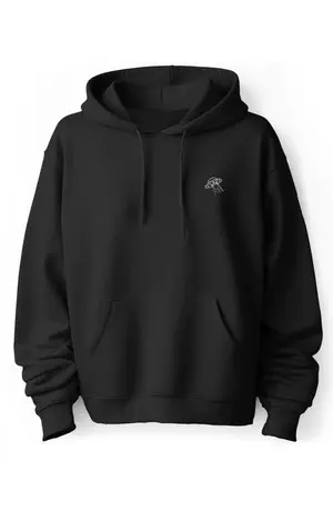 DALIX Ufo Embroidered Hoodie - Black
