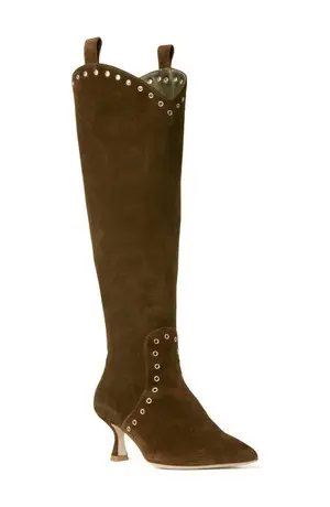 BEAUTIISOLES Vanessa Tall Suede Boots - Brown