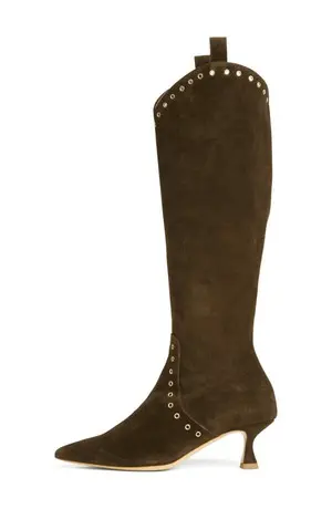 BEAUTIISOLES Vanessa Tall Suede Boots - Brown