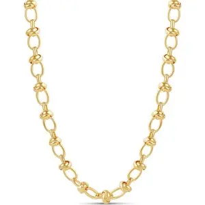 SHYMI Oval Link Knotted Chain Necklace - Gold