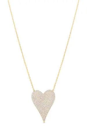 SHYMI Jumbo Pavé Heart Pendant Necklace - Gold